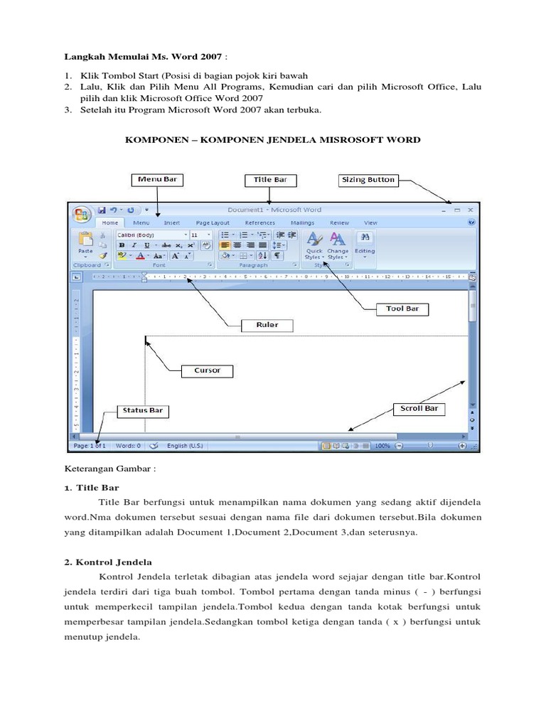 Komponen Jendela Msword | PDF