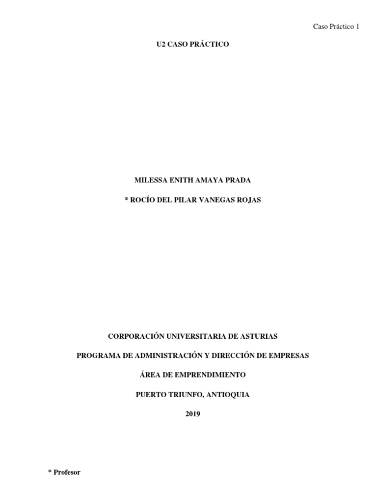 U2 Caso Practico Emprendimiento | PDF | Motivación | Motivacional