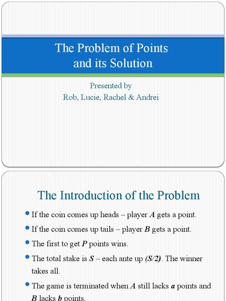 Solution to the Problem of Points | PDF | Mathematics