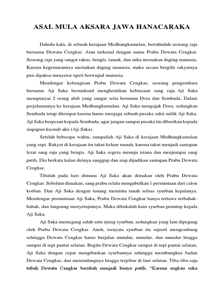 Asal Mula Aksara Jawa Hanacaraka | PDF