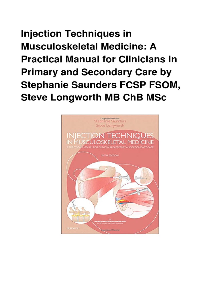 Injection Techniques in Musculoskeletal PDF | PDF | Medicine | Health Care