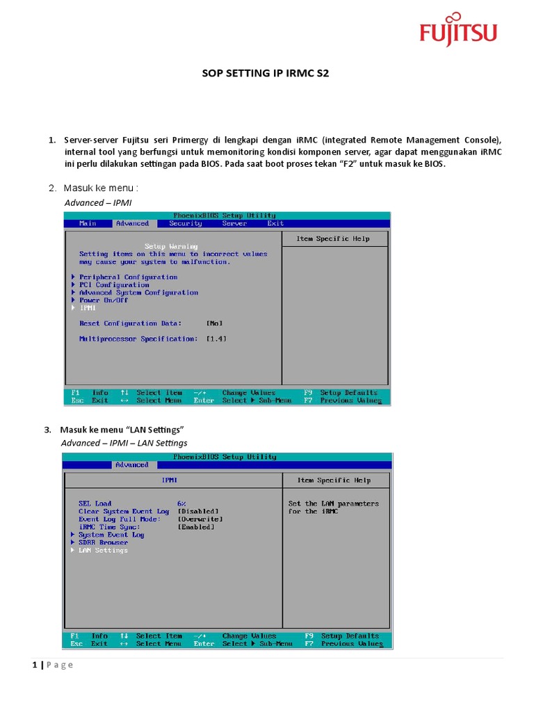 SOP Setting IP iRMC S2 | PDF