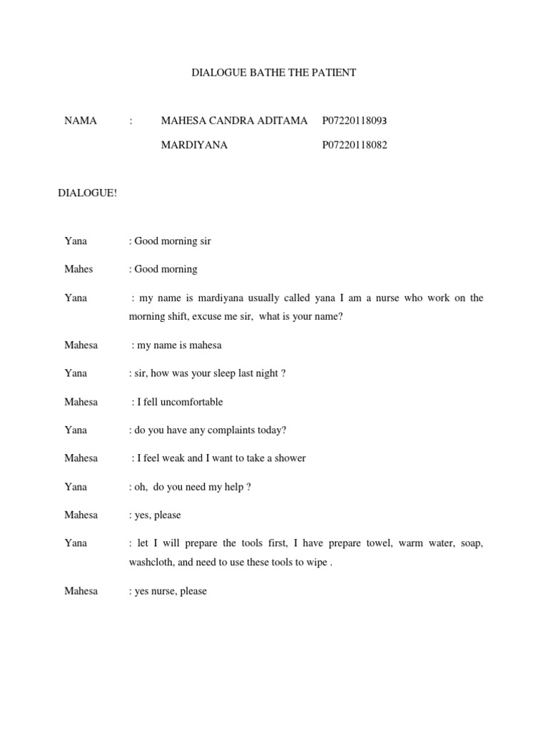 Patient Care Dialogue | PDF
