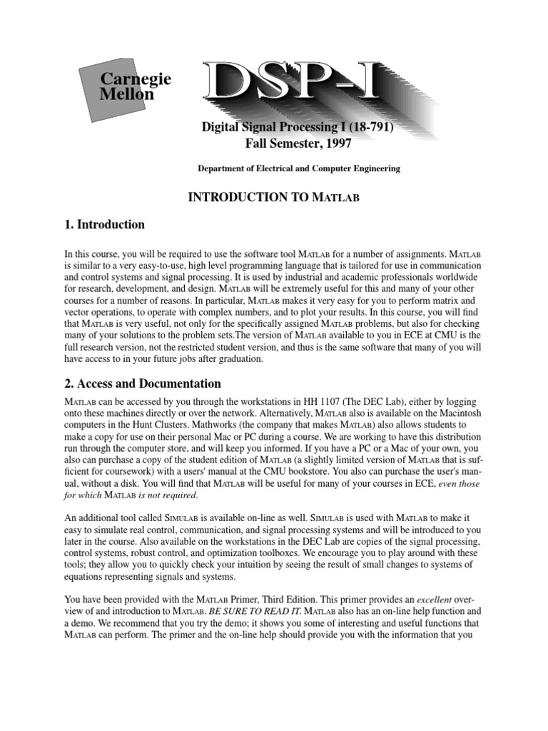 Matlab Intro | PDF | Matlab | Matrix (Mathematics)