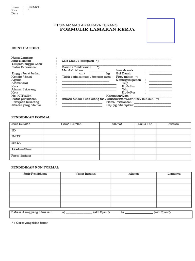 Form-Lam Kerja | PDF