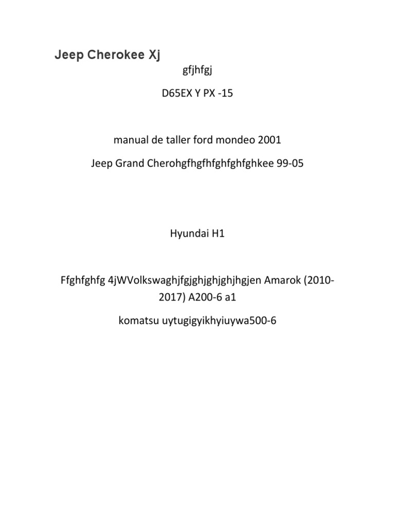 Manual de Diagrama Jeep Cherokee XJ | PDF | Vehículos militares ...