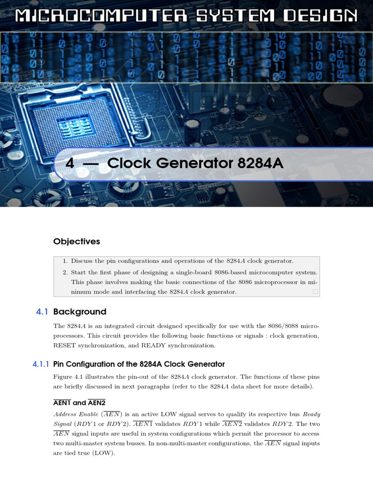 04 - Clock Generator 8284A | PDF | Capacitor | Central Processing Unit