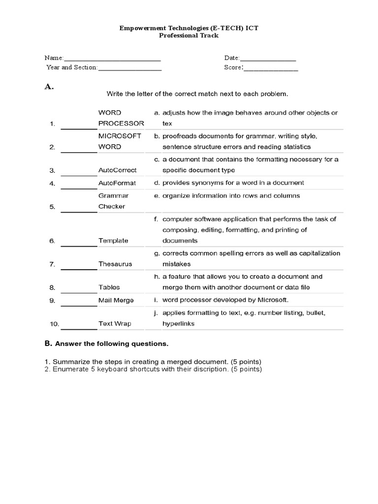 Empowerment Technologies Quiz Lesson 3 | PDF