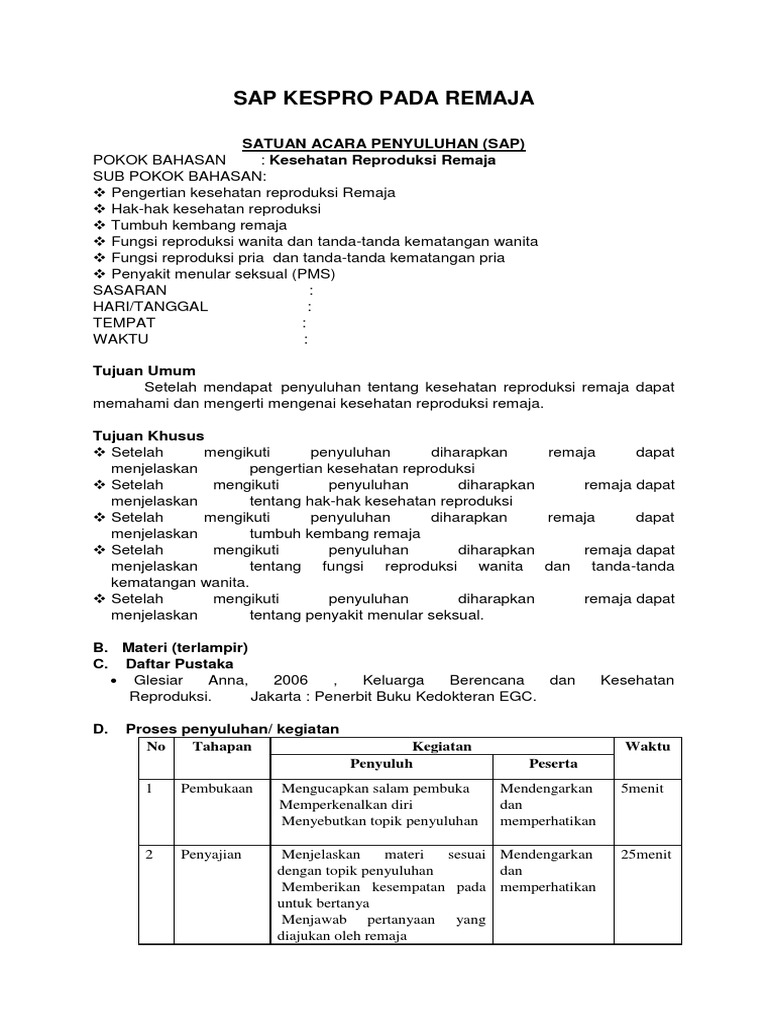 Penyuluhan Kespro untuk Remaja | PDF
