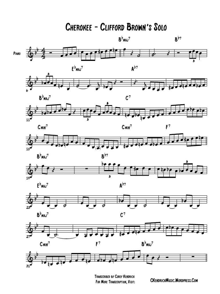 Cherokee Clifford Brown S Solo | PDF