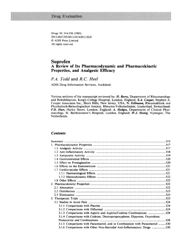Suprofen | PDF | Nonsteroidal Anti Inflammatory Drug | Analgesic
