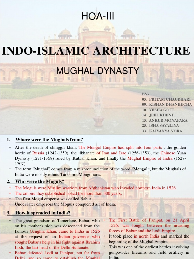 Grp-2 Mughal Architecture | PDF | Mughal Empire | Religion And Belief