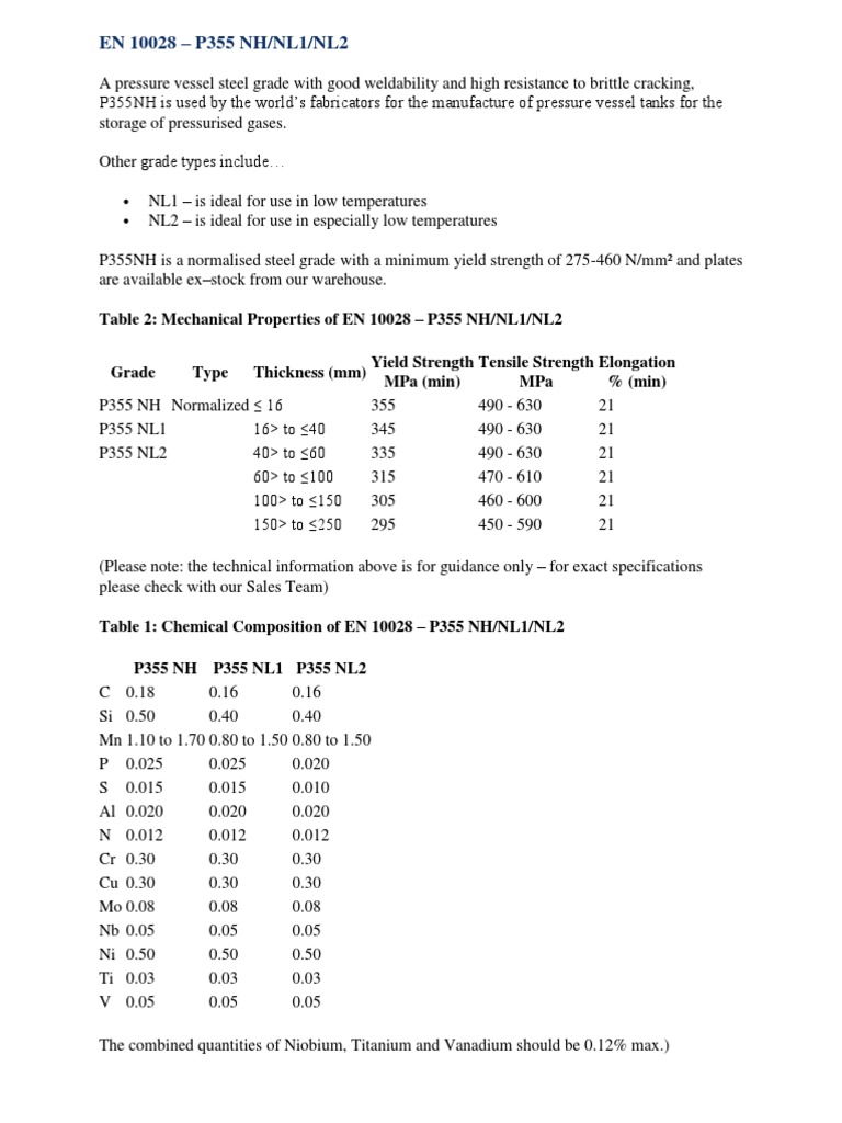 En 10028 - P355 | PDF | Steel | Carbon