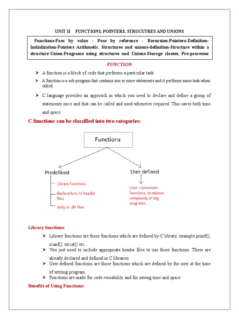 Ec8393 Unit 2 Notes Pdf Pointer Computer Programming Parameter Computer Programming