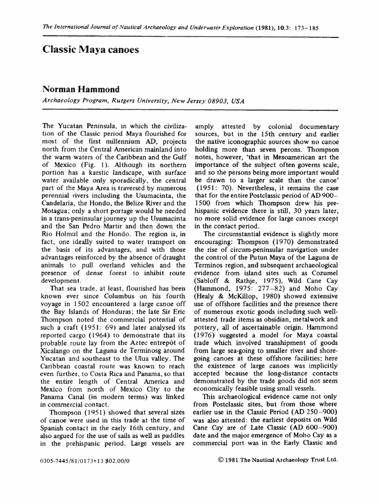 Classic Maya Canoes: New Evidence of Watercraft Depictions from the ...
