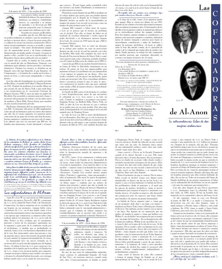 Historia de Las Confundadoras de Alanon | PDF | Alcoholismo | Sociedad