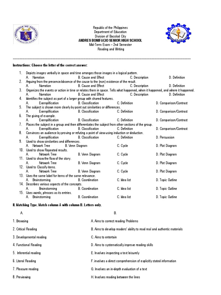 Reading and Writing Mid Exam | PDF | Facebook | Speed Reading