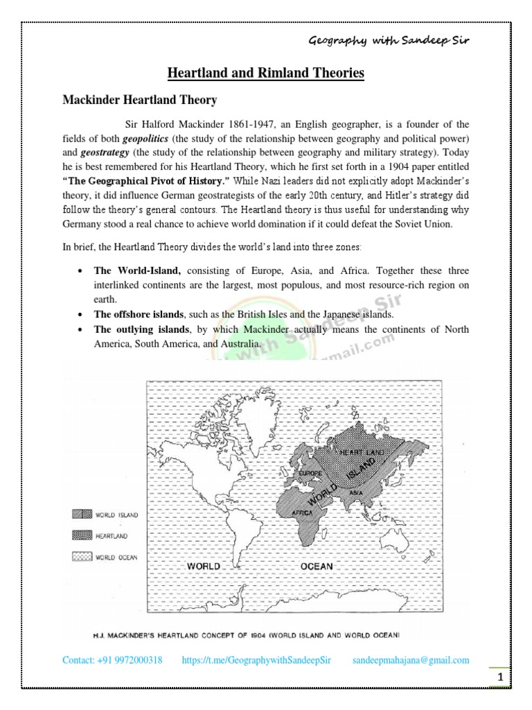 Heartland and Rimland Theories | PDF | Geopolitics | Foreign Policy