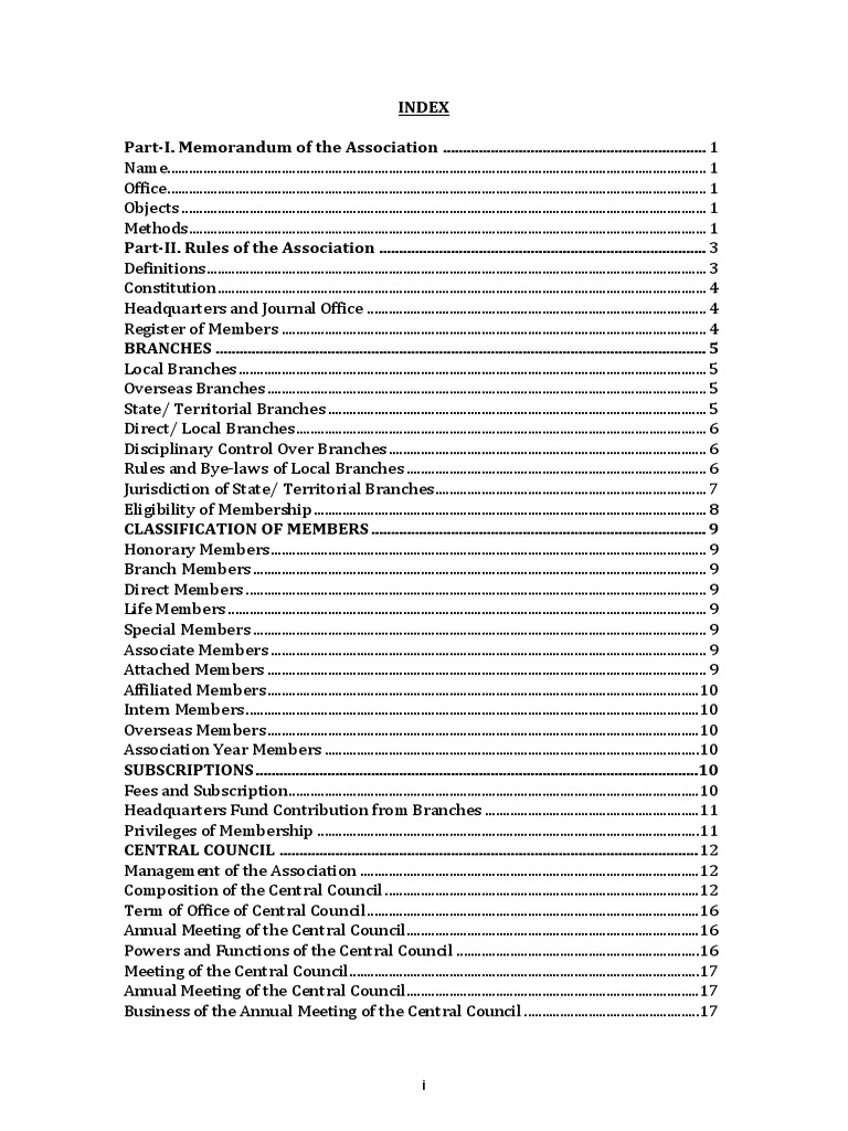IMA - Rules and Bye-Laws, 2019 PDF | PDF | Ratification | Government