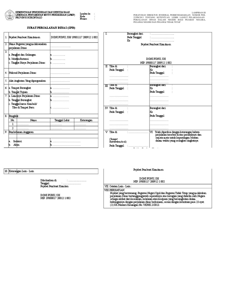 Format SPPD 2018 | PDF