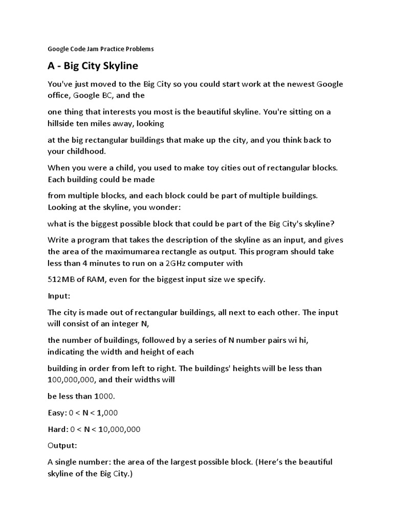 Google Code Jam Practice Problems | PDF | Cryptography | Public Key ...