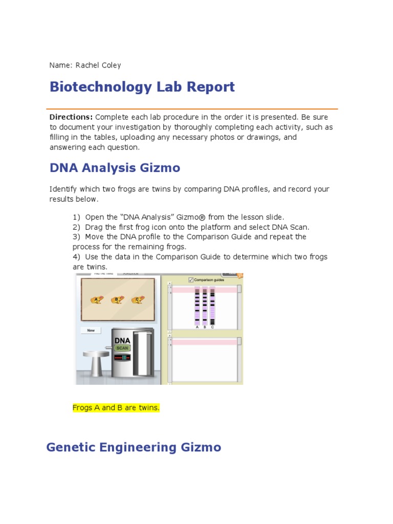 Biotechnology Lab Report-2 | PDF | Gene | Genetic Engineering