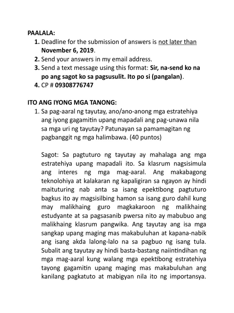 Pagsusulit Sa Masteral | PDF