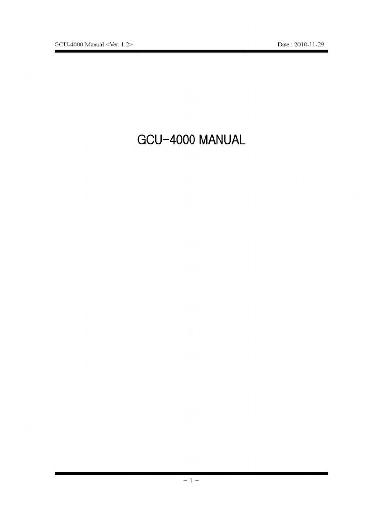 GCU-4000 Manual (English) | PDF