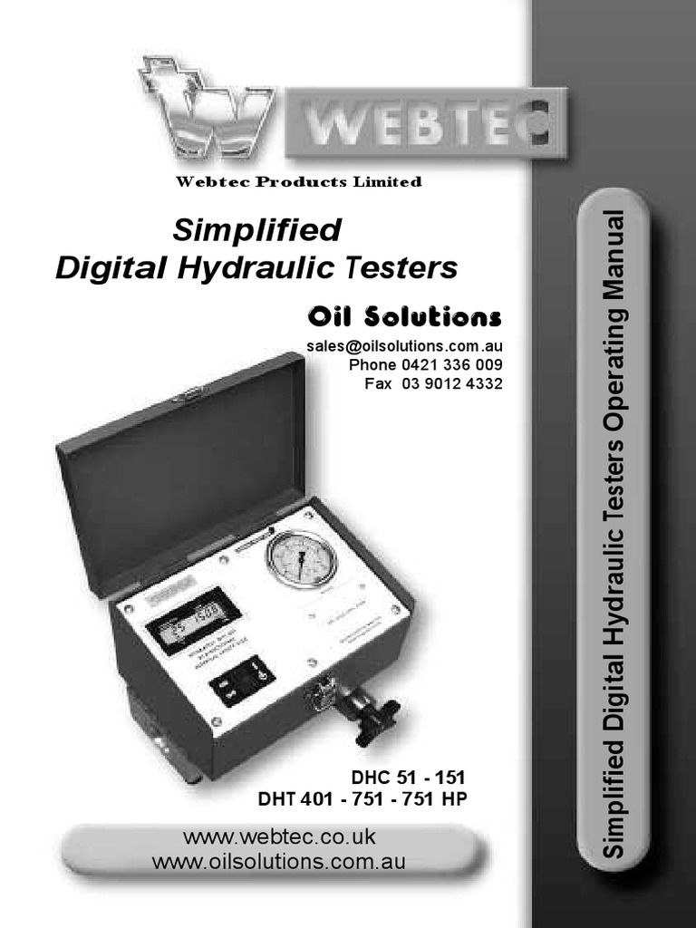 Webtec DHT401-Manual | PDF | Valve | Pump