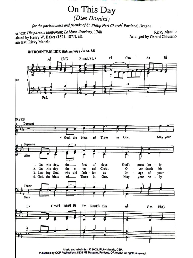 On This Day (Dies Domini) | PDF