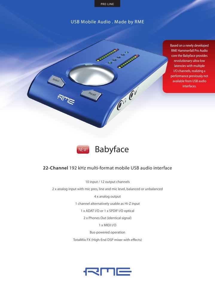 Babyface e | PDF | Usb | Audio Engineering
