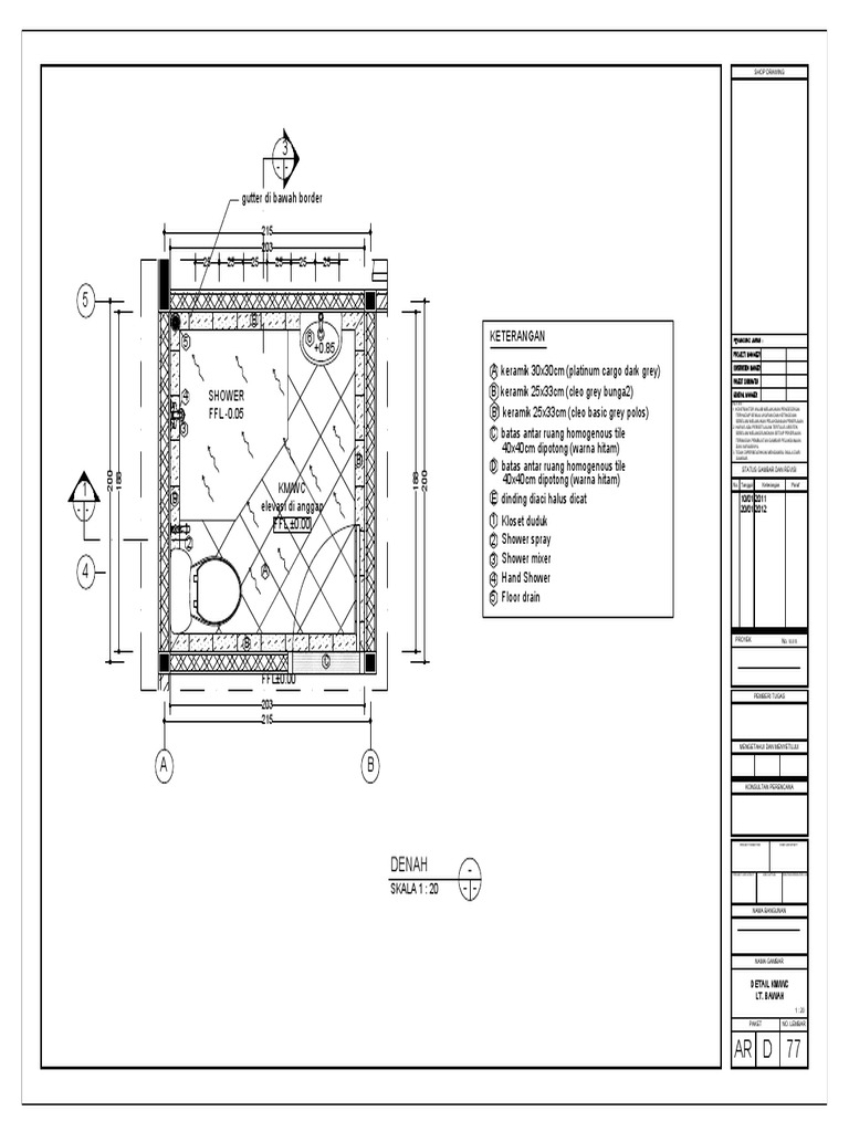 Denah Kamar Mandi WC 2m X 2m-Model | PDF