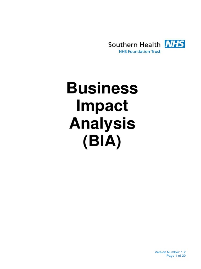 Business Impact Analysis Template UK | PDF | Disaster Recovery | Risk ...