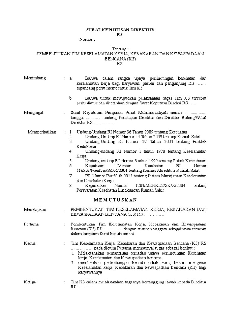 SK Pembentukan K3RS | PDF