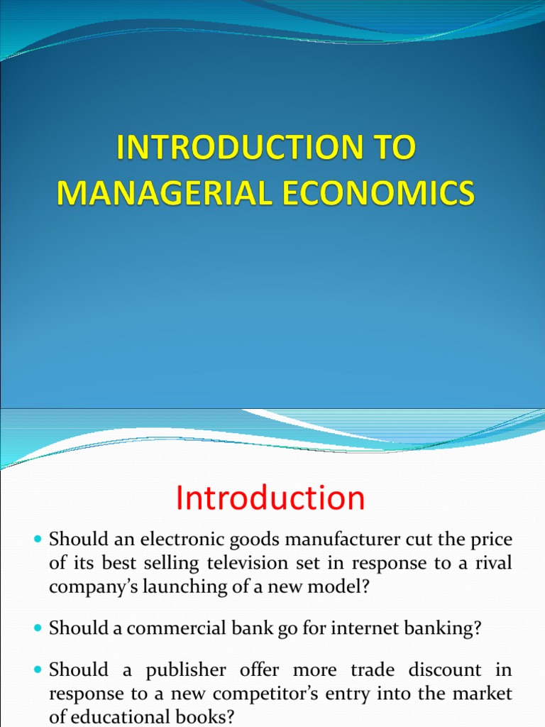 Introduction To Managerial Economics | PDF | Profit (Economics) | Economics
