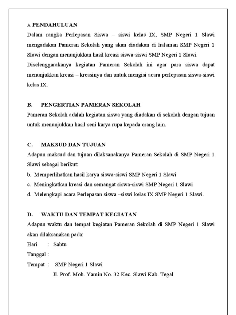 Proposal Kesenian | PDF