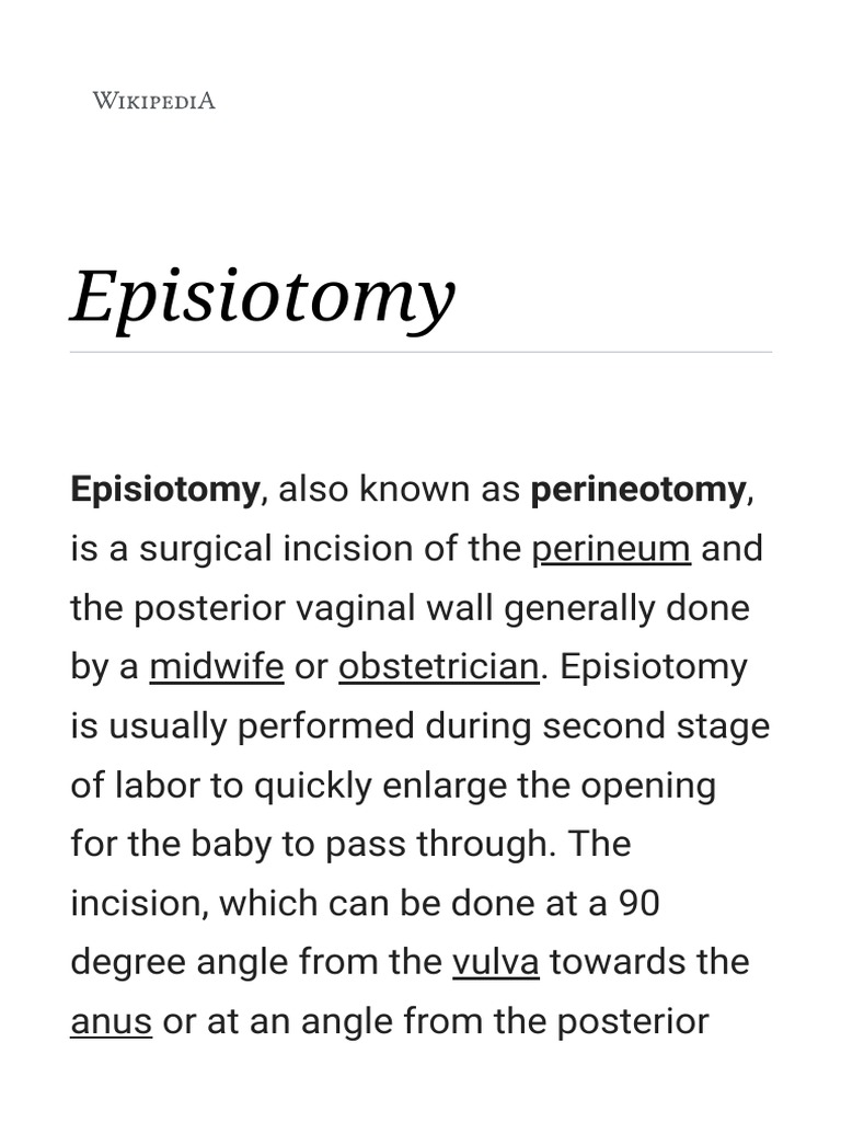 Understanding Episiotomy Procedures | PDF | Human Reproduction ...