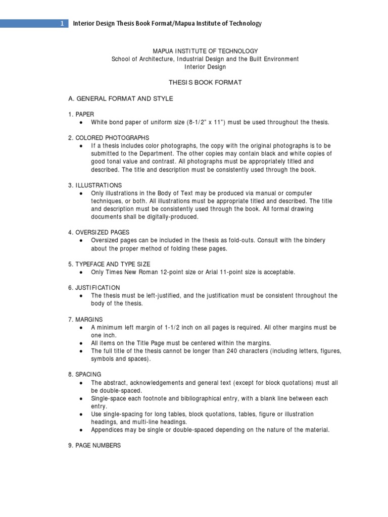 Mapua Thesis Format 2020 | PDF | Thesis