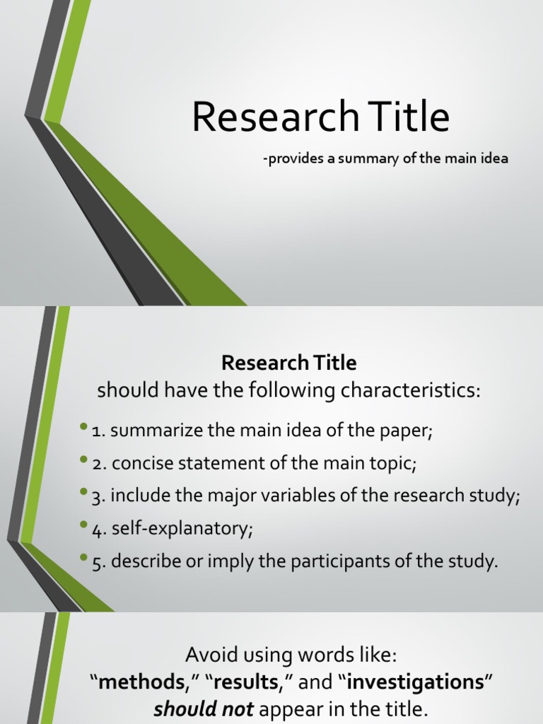 Research Title | PDF | Psychology | Psychological Concepts