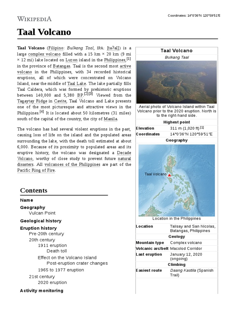 Taal Volcano | PDF | Volcanology | Volcanism