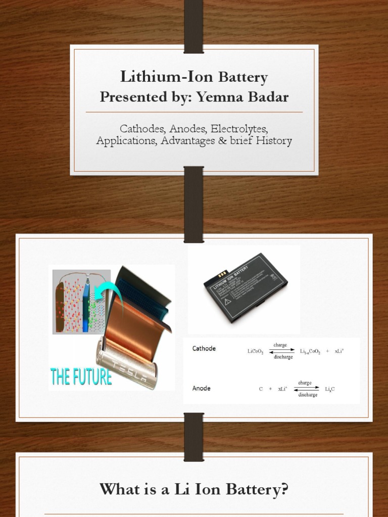 Lithium Ion Battery YEMNA PRESENTATION | PDF | Lithium Ion Battery ...