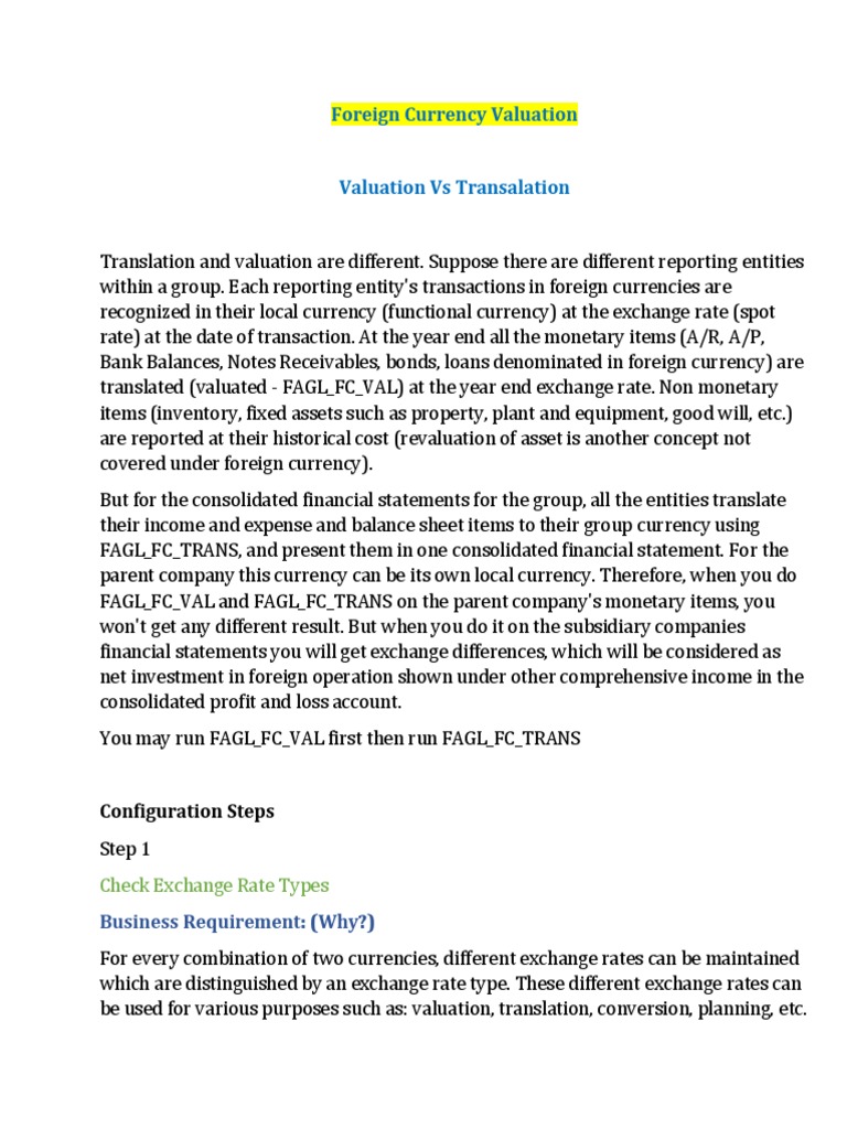 Foreign Currency Valuation | PDF | Exchange Rate | Valuation (Finance)