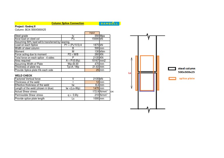 Column Splice Design | PDF
