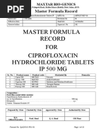 Sample BMR | PDF | Tablet (Pharmacy) | Chemistry