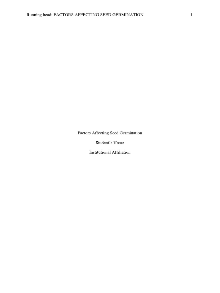 Key Factors in Seed Germination | PDF | Germination | Seed
