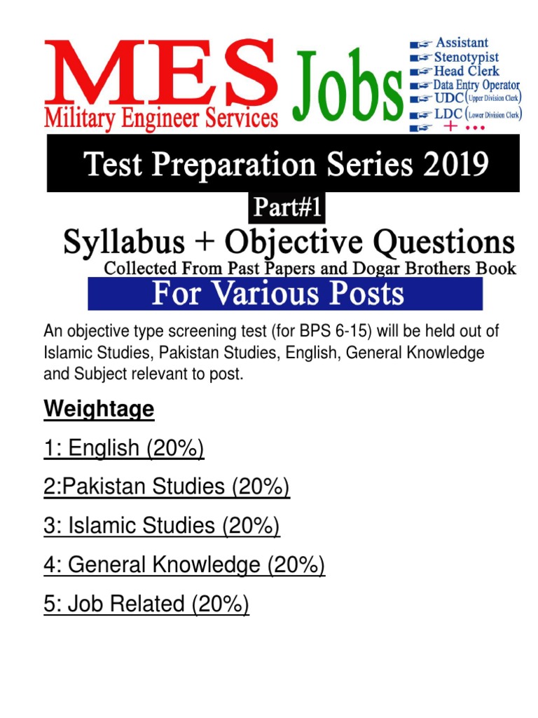 MES Test Preparation Series Part-1 | PDF