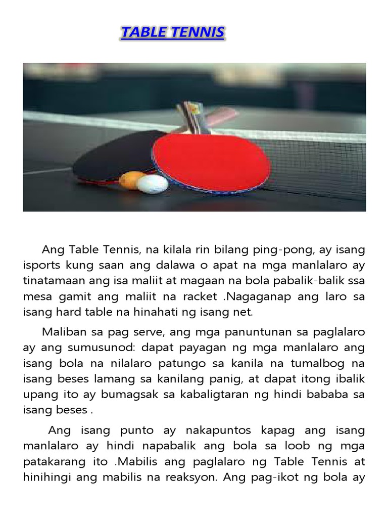 Table Tennis | PDF