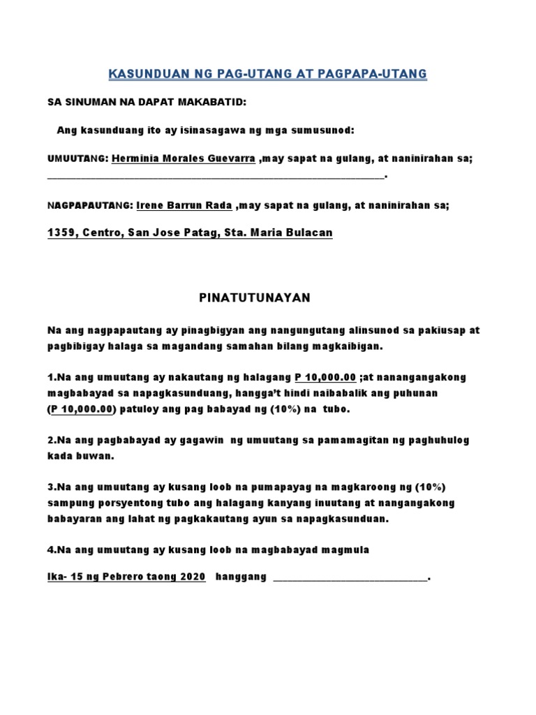 Kasunduan NG Pag | PDF