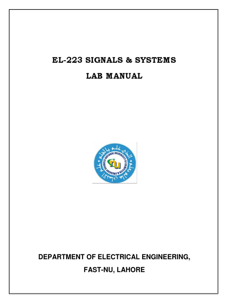 Signal and Systems Lab Manual PDF | PDF | Matrix (Mathematics ...