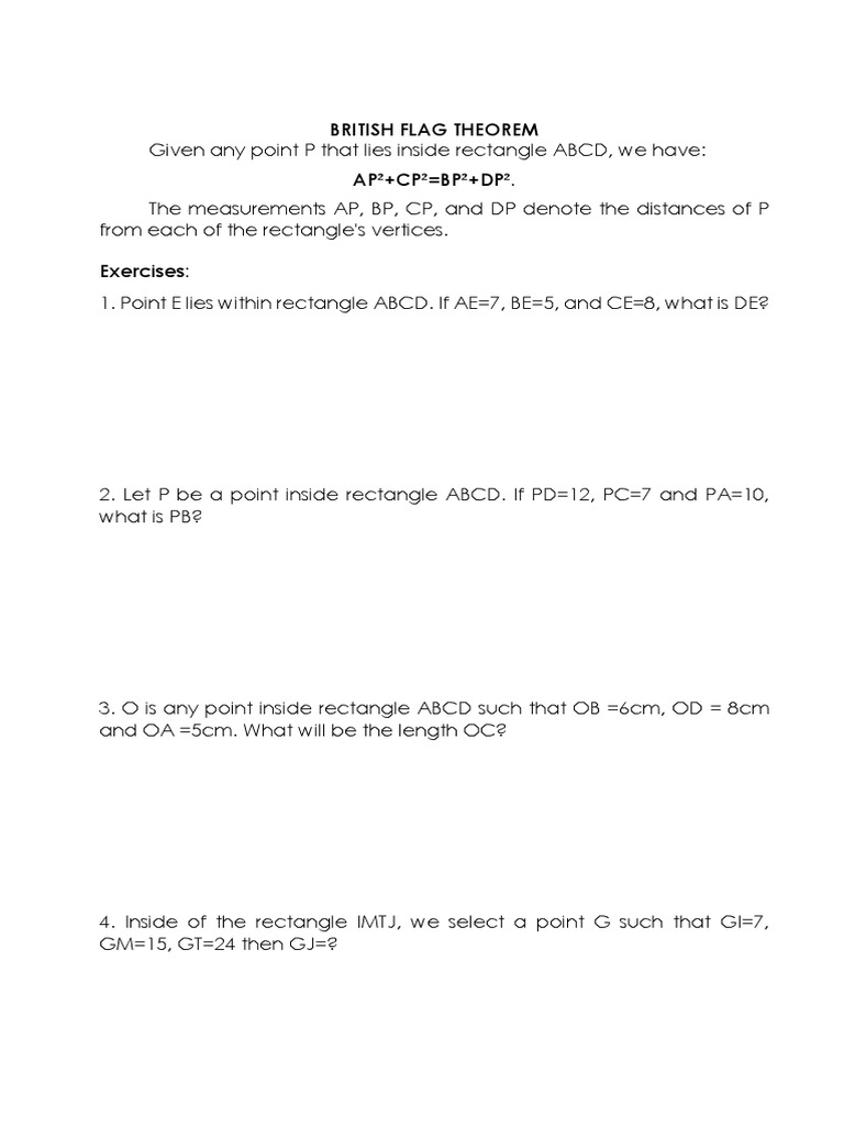 British Flag Theorem | PDF | Classical Geometry | Triangle